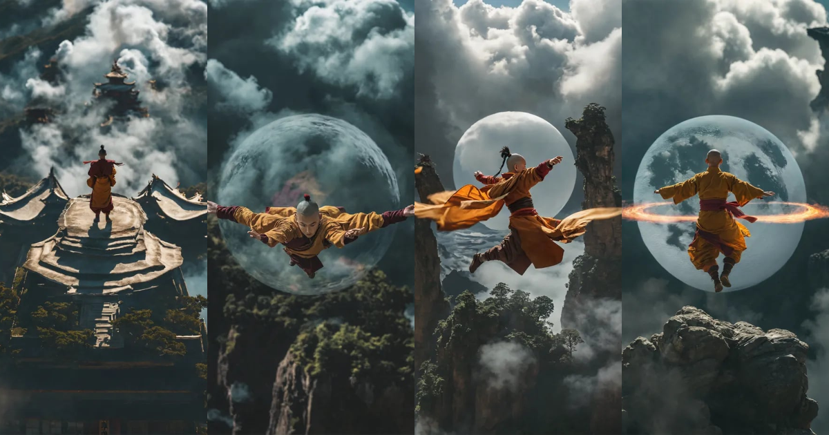 Lexica - From the last master airbender flying in the clouds in a lost ...