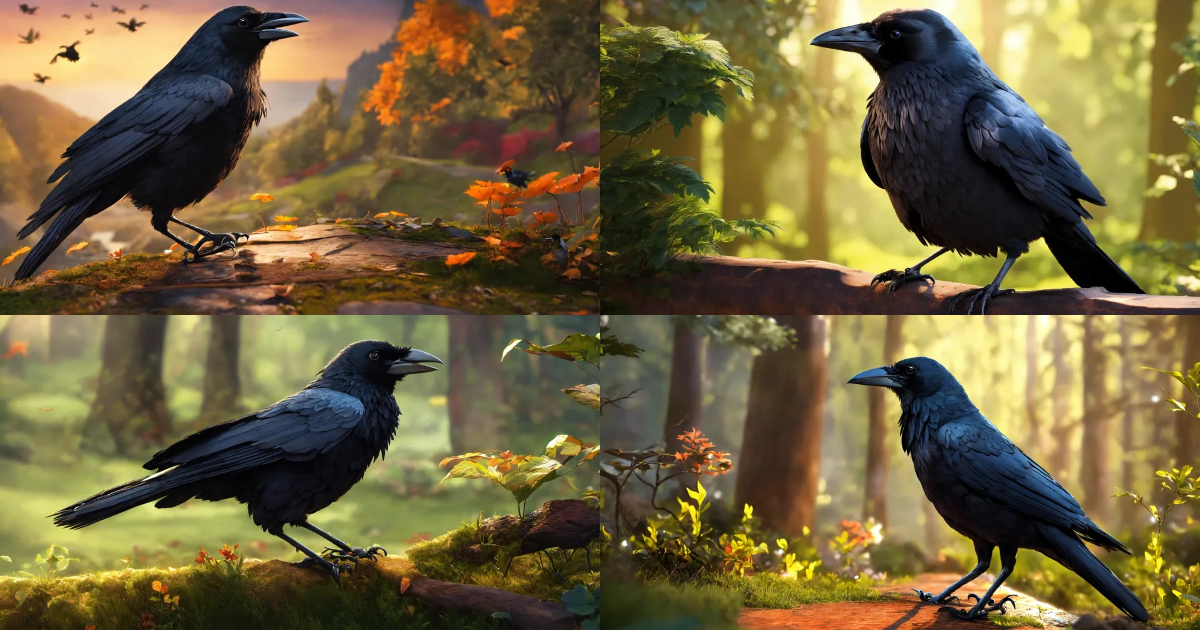 Lexica - ""Generate an image of talking and clever crow, 3D pictures ...