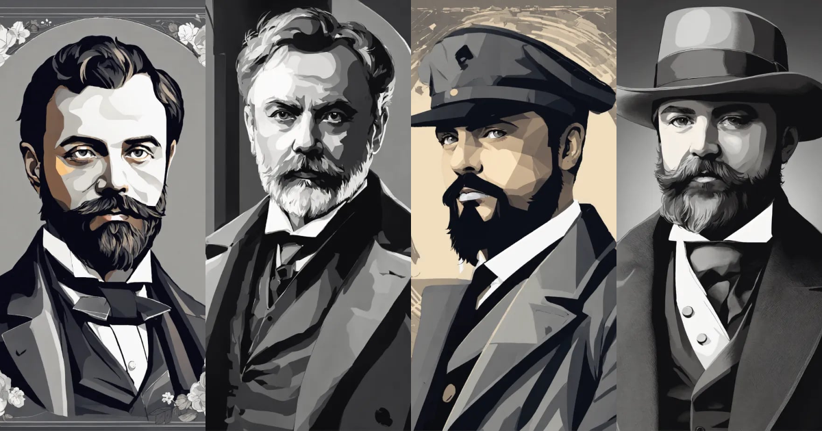 Lexica - Anton Dvorak vector back and white style with 3 shades of grey