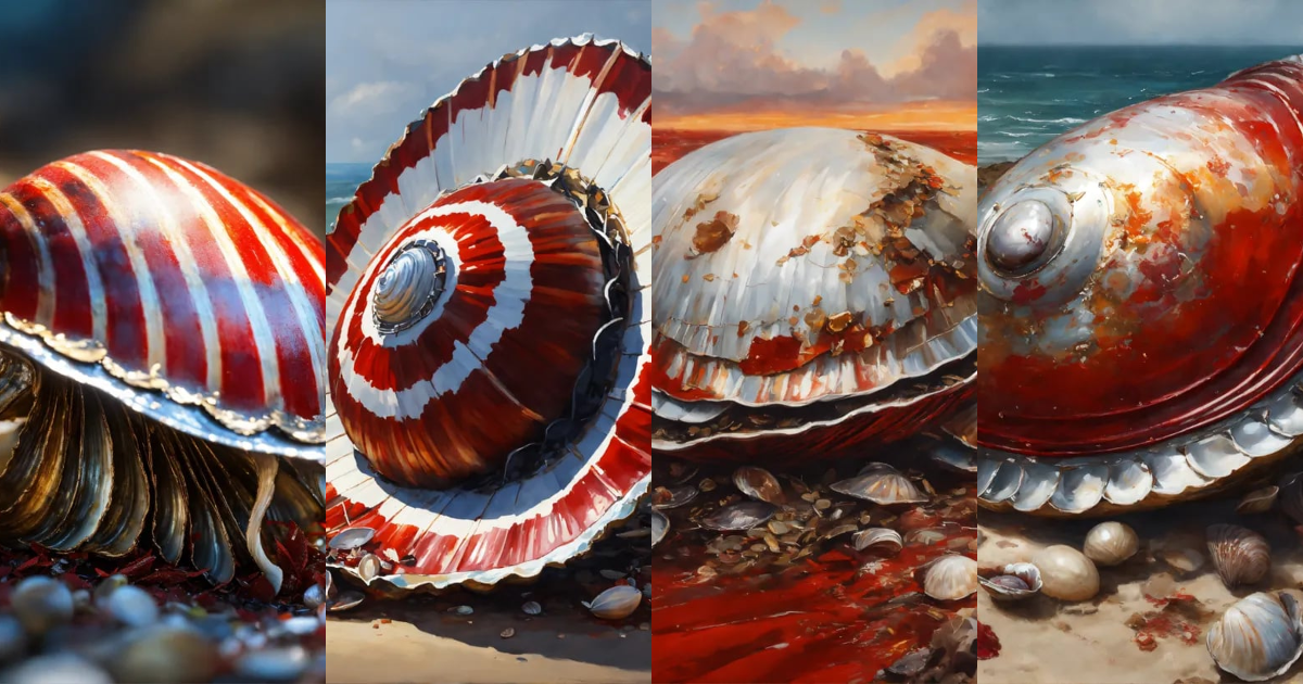 Lexica - Concept art of a clam covered in metal scrap, shell made out ...