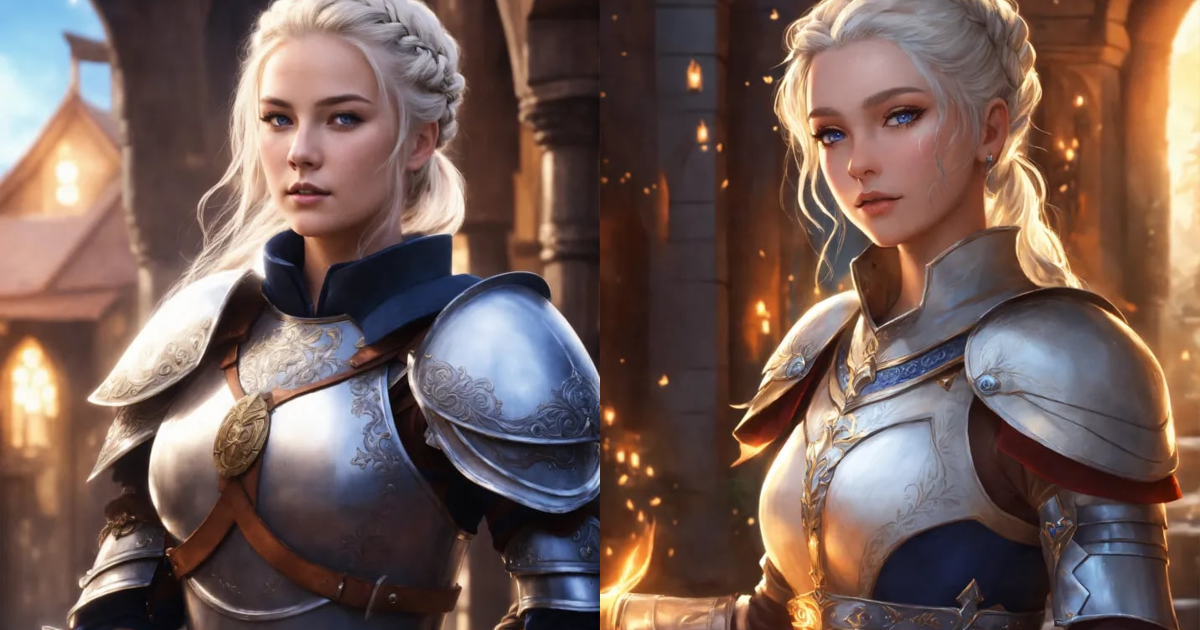 Lexica - A female human paladin, 22 years old, plump, oval-shaped face ...
