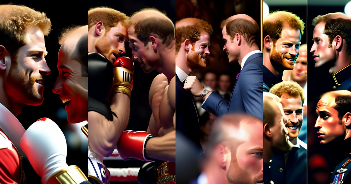 Lexica - Prince harry and prince william punching each other