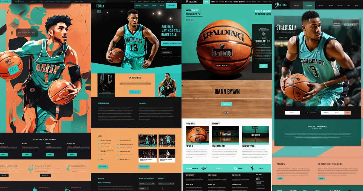 Lexica - Basketball website design in shades of tiffany and black