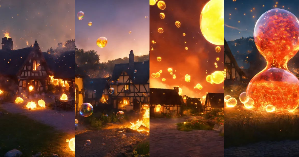 Lexica - Bubbles made from molten glass, lava bubbles, burning bubbles ...