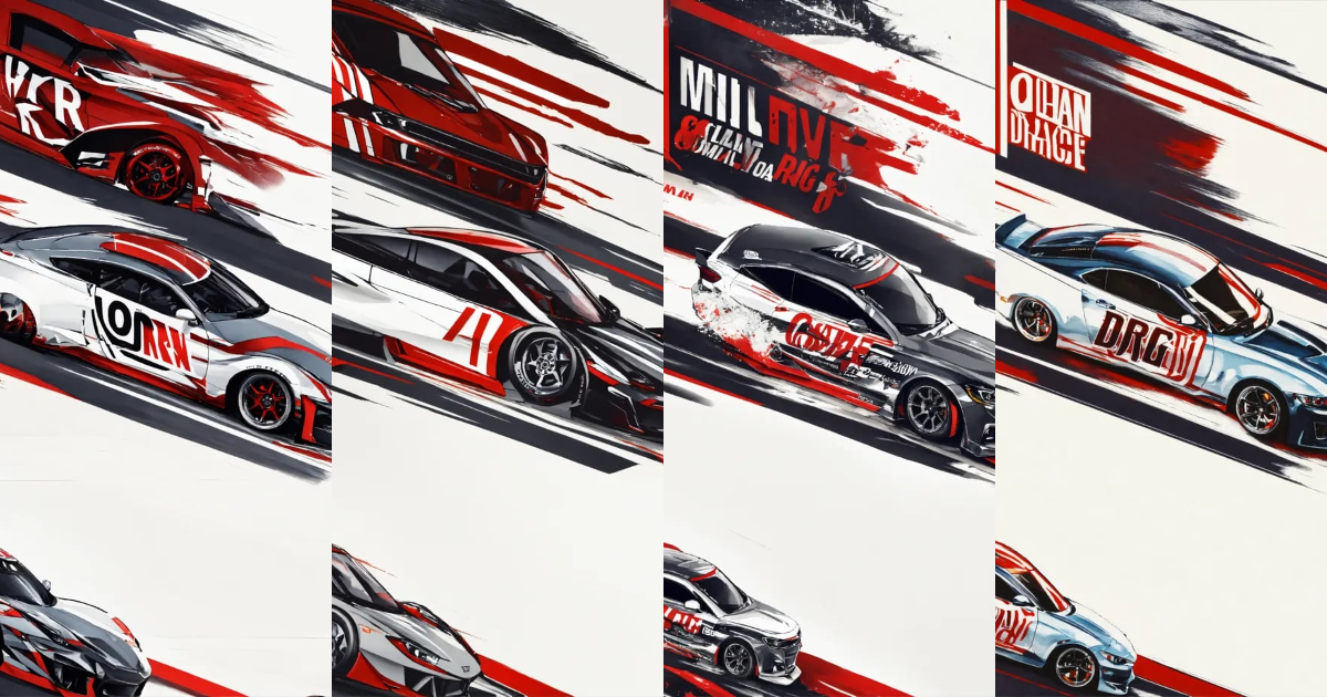 Lexica - Red and white clean modern car drag race car badge stickers