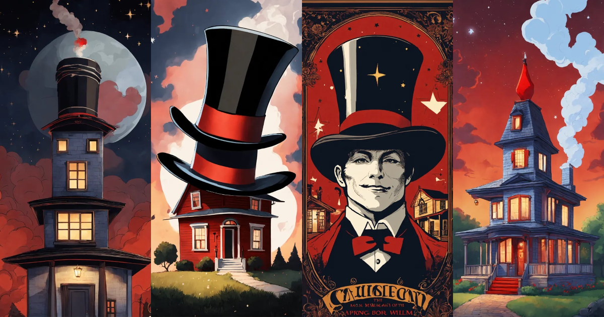 Lexica - In the center of the image is a classic black magician's top ...