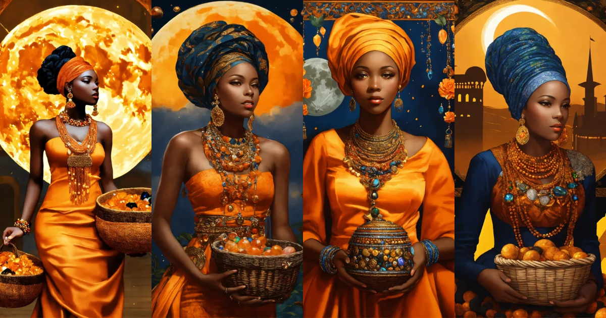 Lexica - Very realistic,african,A woman holding a basket filled with ...