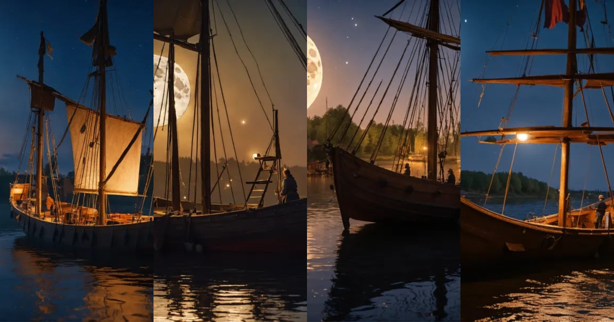 Lexica - Scandinavian boat builder in medieval times during the night ...