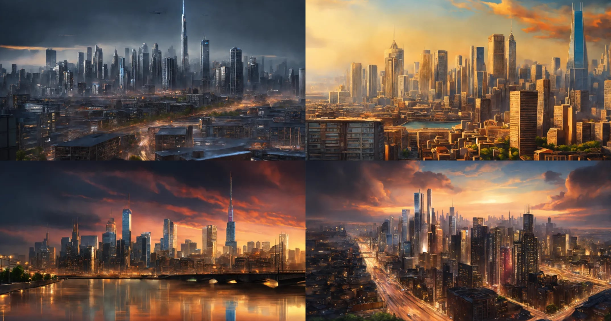 Lexica - Urban skyline, realism metropolis