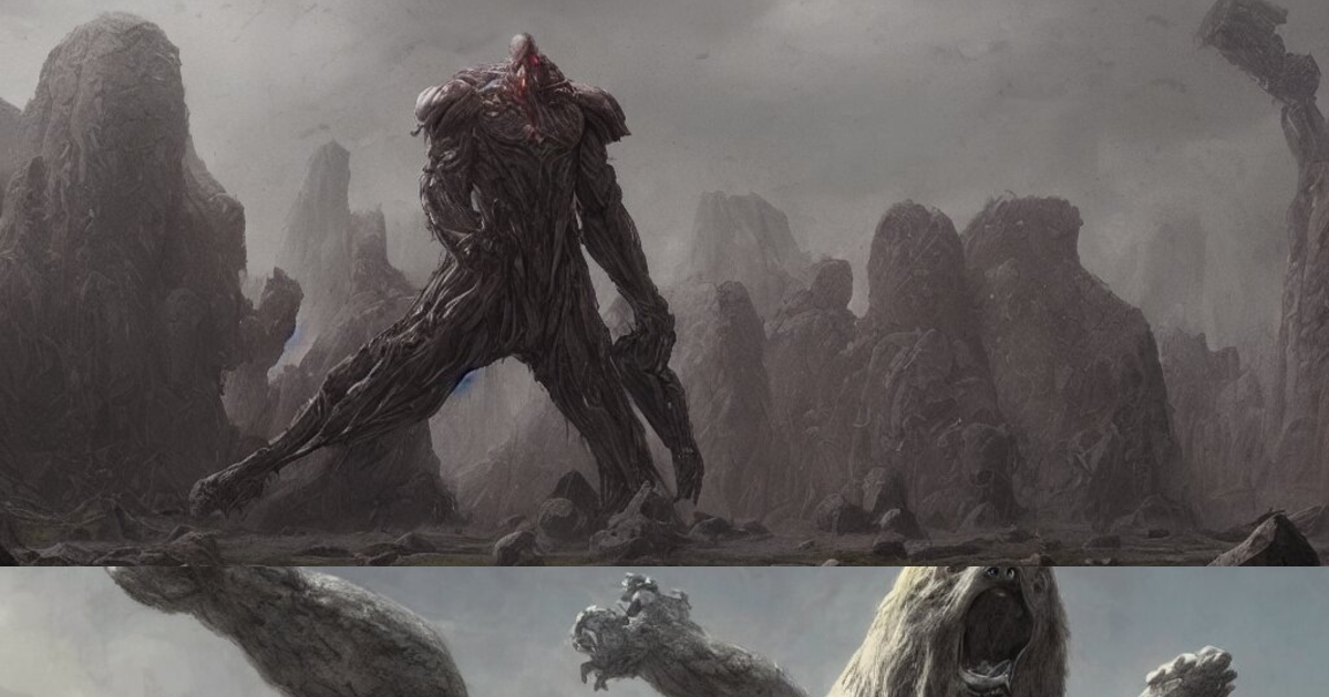Lexica - Concept art of a giant bulky stone titan, the deadly sin of ...