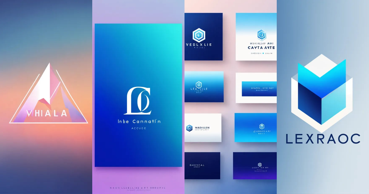 Lexica - Minimalist logo design, modern brand, blue gradient https ...