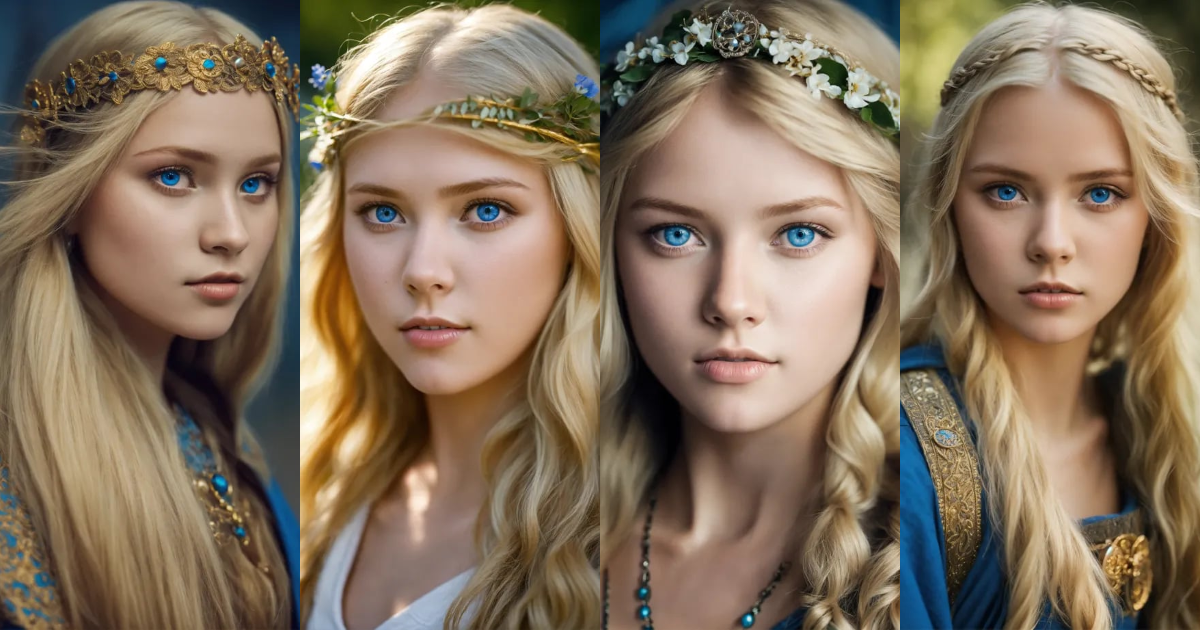 Lexica - Anglo saxon girl blue eyes blonde hair