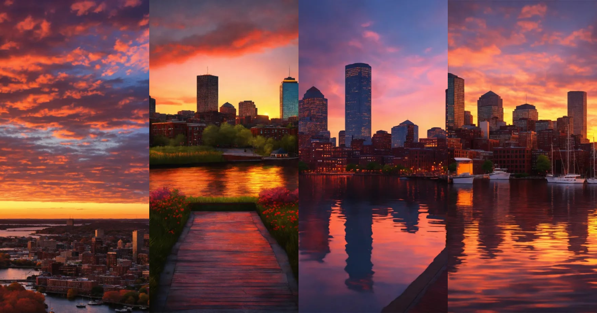 Lexica - Boston sunset realistic