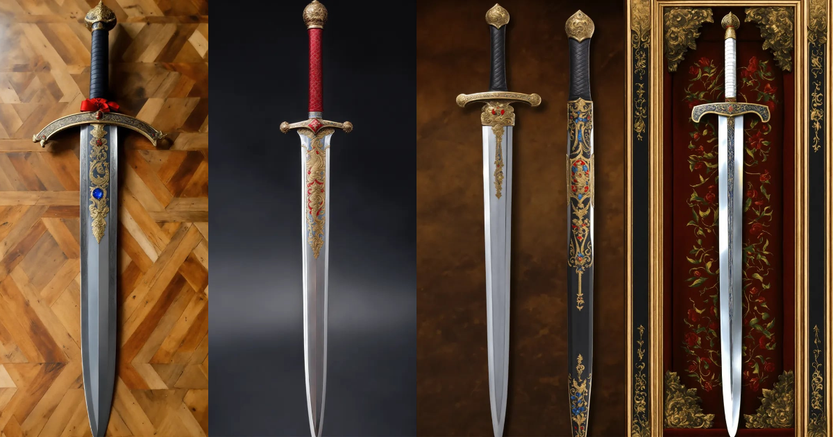 Lexica - Richly decorated long longsword, ultra realistic, very detailled