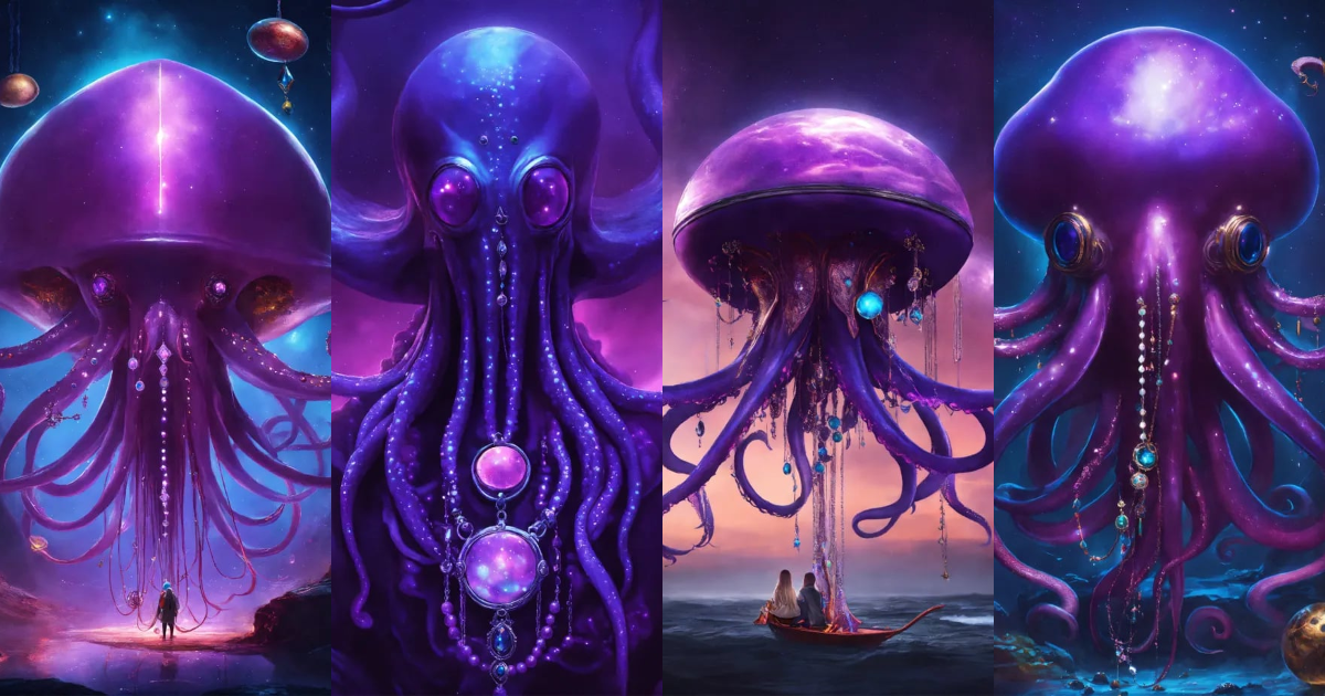 Lexica - Giant purple psychic space squid with jewelry