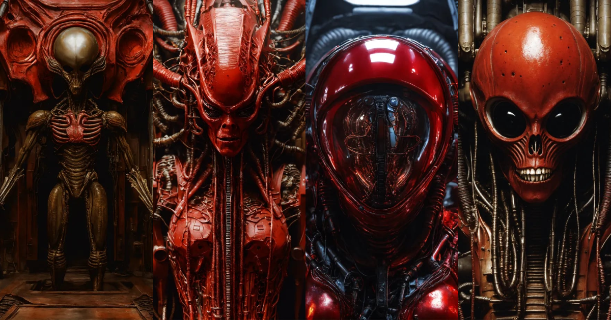 Lexica - Ein Alien im Weltraum nach hr giger mit einer sehr langen ...