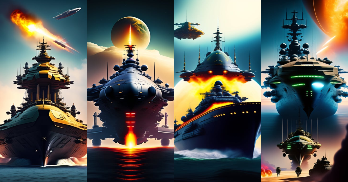 Lexica - Hostile alien battleship attacking earth