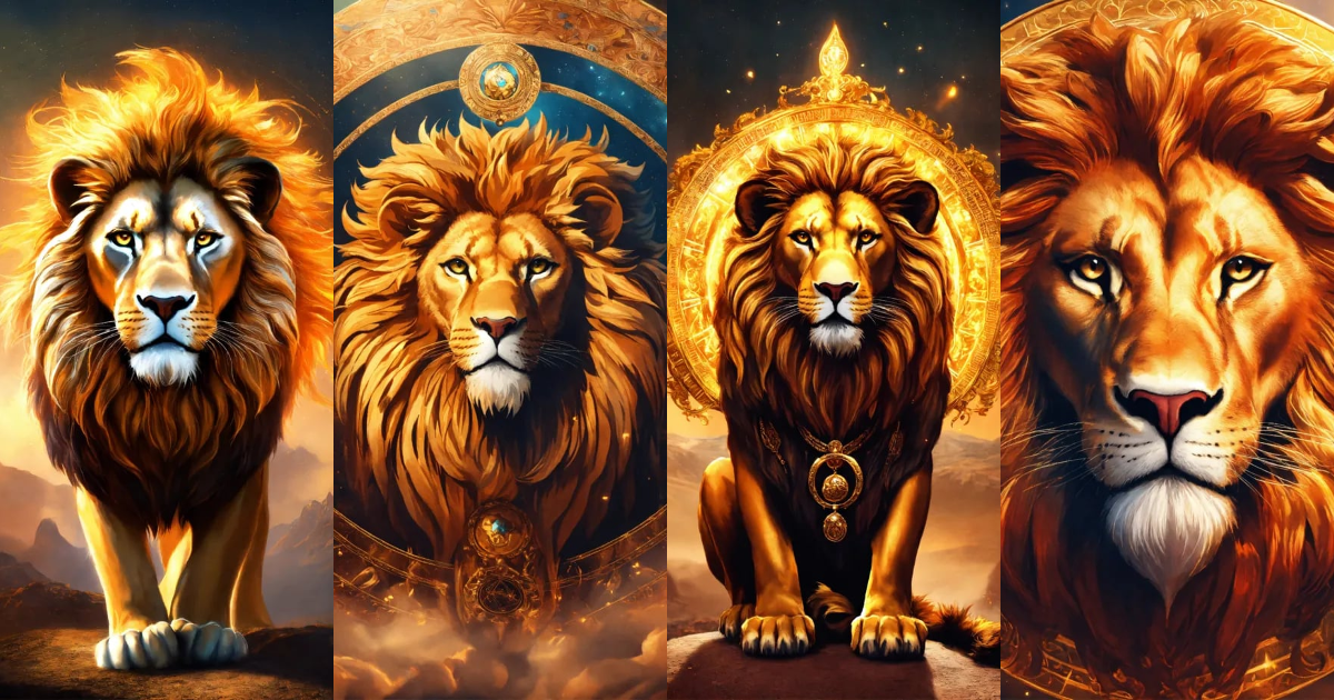 Lexica - A captivating image of the Leo zodiac sign, blessed by divine ...