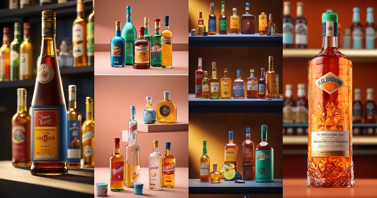 Lexica - Photorealistic Minimal products displayed but unique alcohol ...