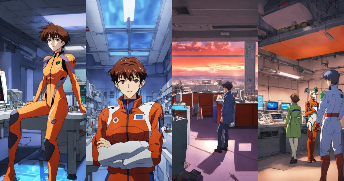 Lexica - Amuro Rey from Neon Genesis Evangelion, inside the NERV lab ...