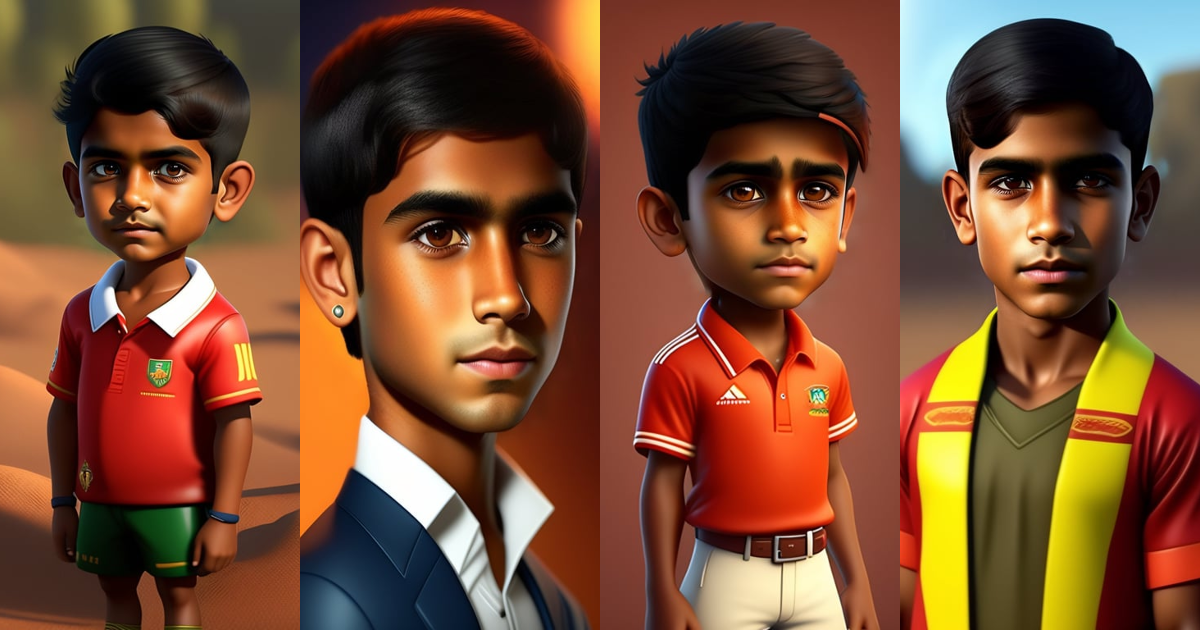 Lexica - Create a australian indian boy as a cartoon character with ...