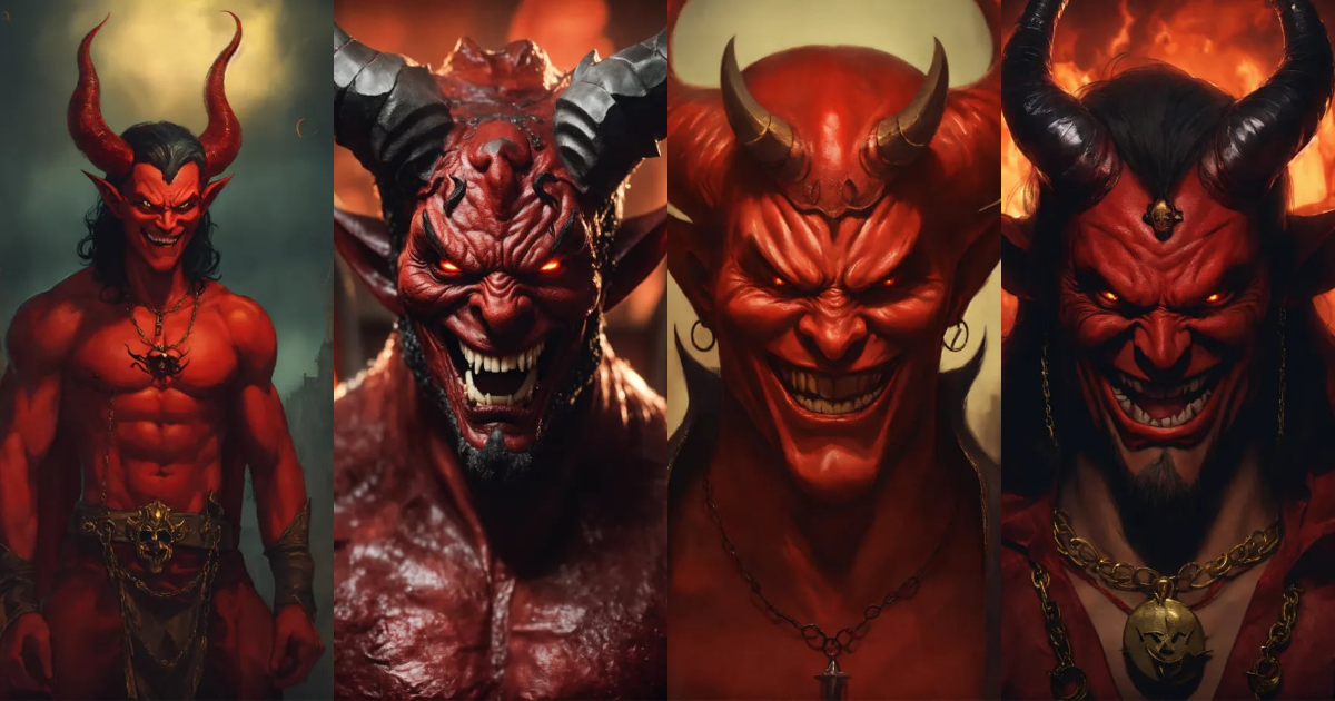 Lexica - Satan scheming something, evil grin on face