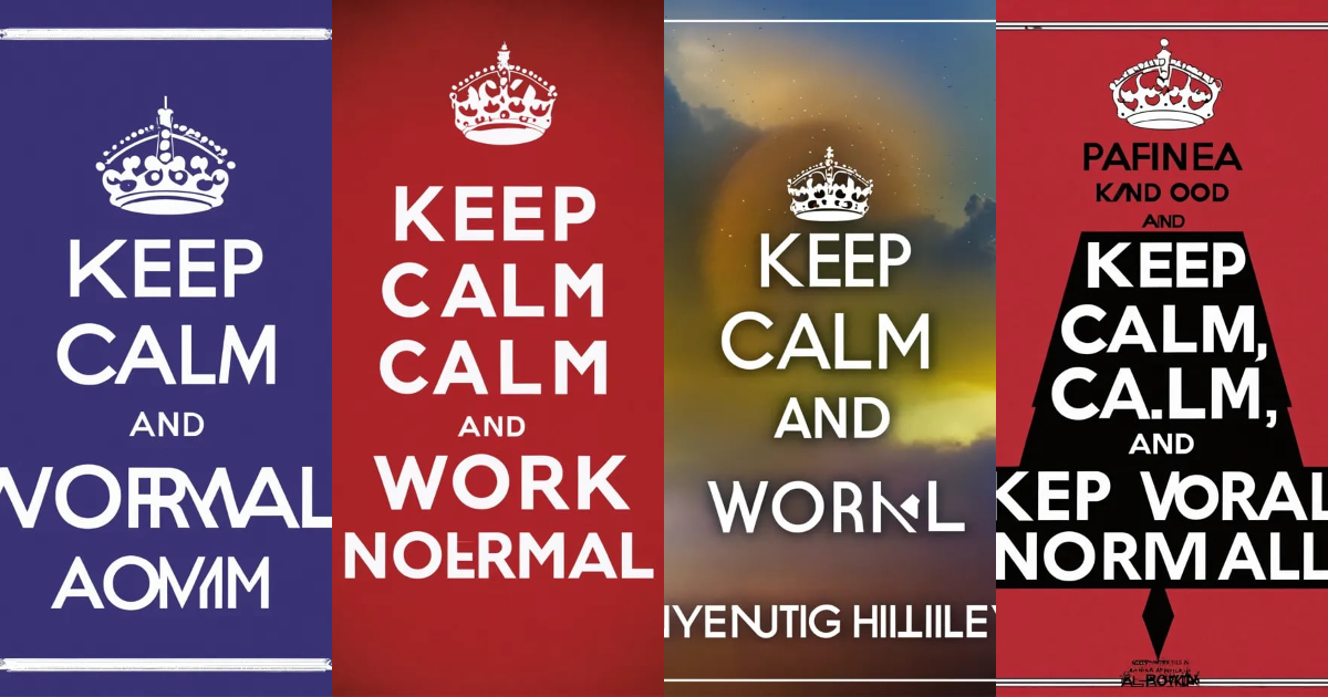 Lexica - A meme poster saying "Keep calm and work Normal"