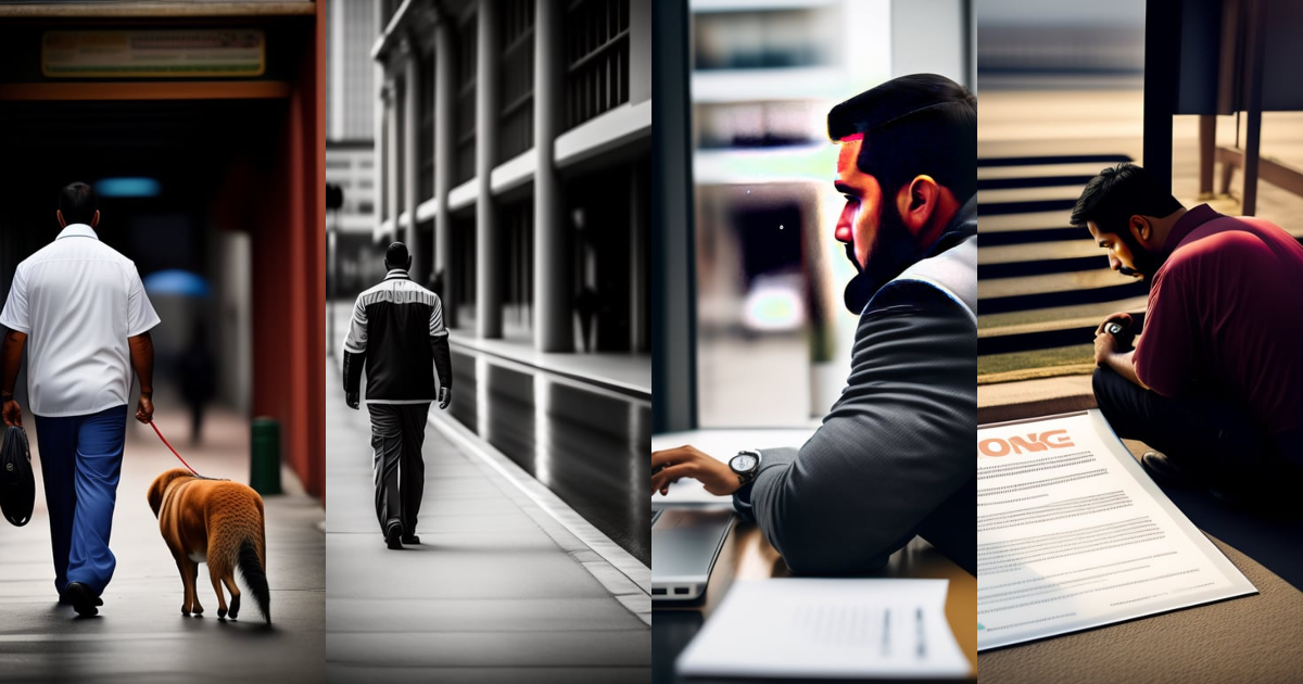 Lexica - Pov photography of a man job seeking with no job and no hope ...