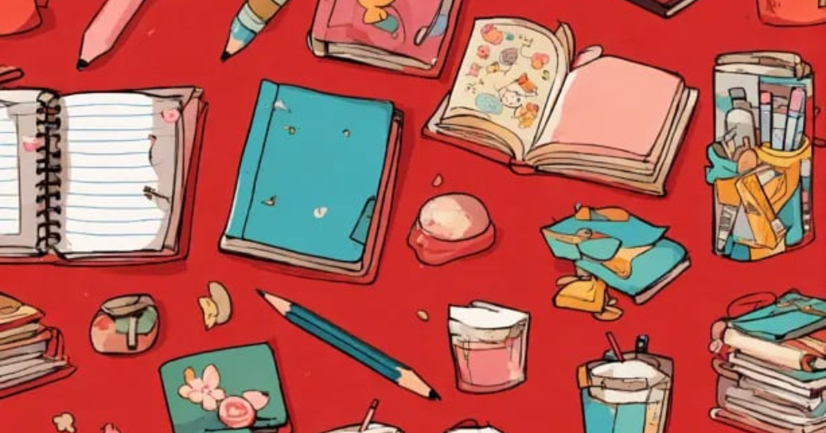 Lexica - Icons of chibi kawaii books, pencils, notebooks, notebook ...