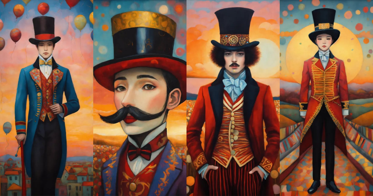 Lexica - Amazing Ringmaster wearing Ringmaster costume in the sunset in ...