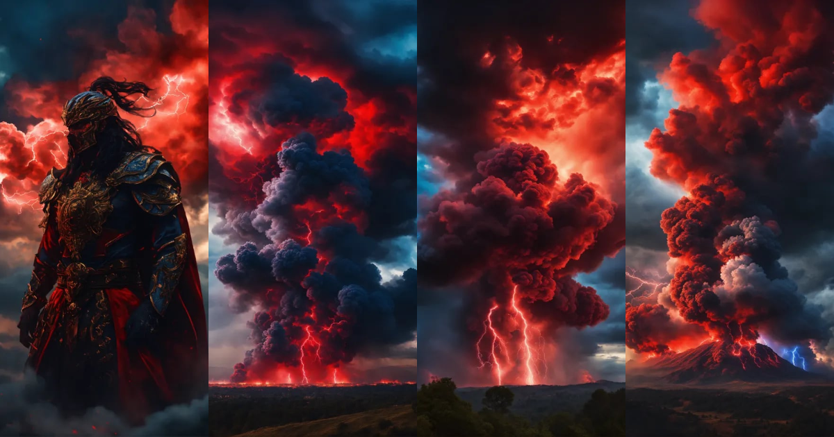 Lexica - Living black and red smoke representing evil, fighting living ...