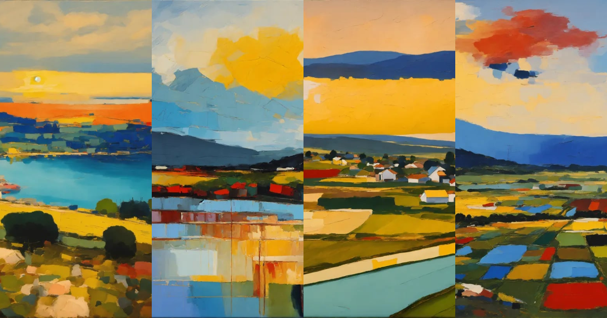 Lexica - Landscape, oil painting, recursive art, in style, generative ...