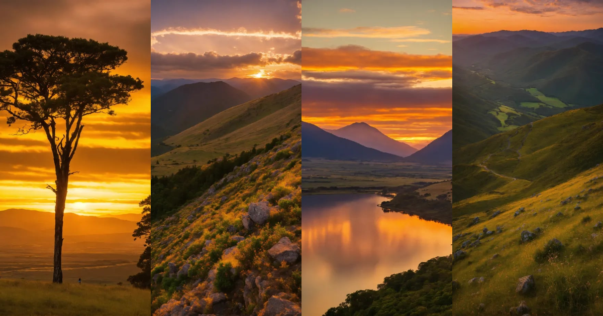 Lexica - Ultra definição por do sol , montanhas realístico