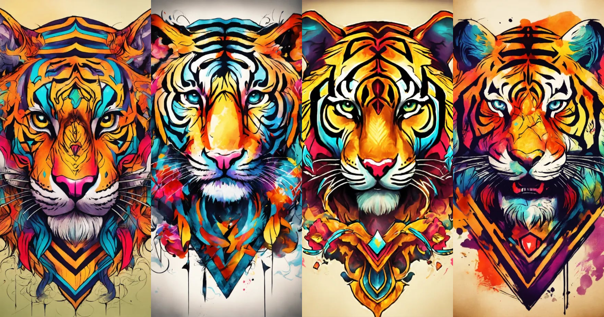 Lexica - Sketch tattoo drawing drawing style stylization bright colors ...