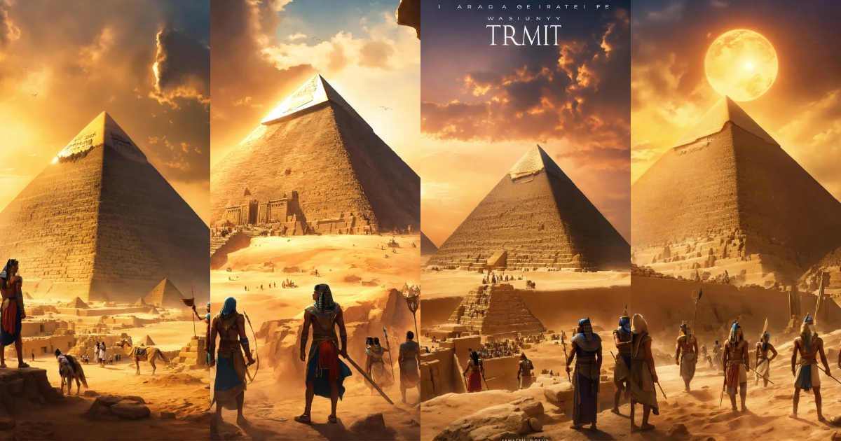 Lexica - An epic fantasy book cover featuring egyptian people building ...