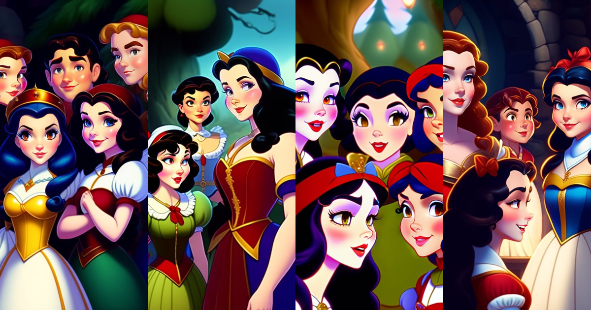 Lexica - ((snow white and the seven dwarfs and brave snow white looking ...