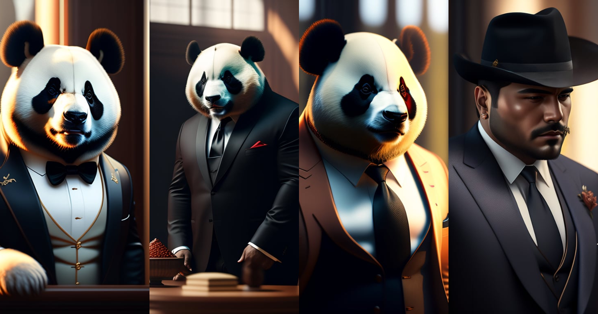 Lexica - Mafia boss panda wearing a suit, perfect composition ...