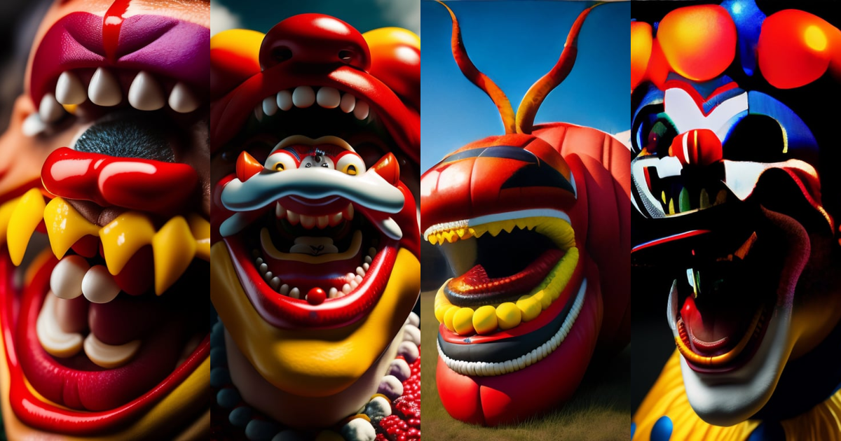 Lexica - Scary clown, clown - spider, big, scary smile, big tooths