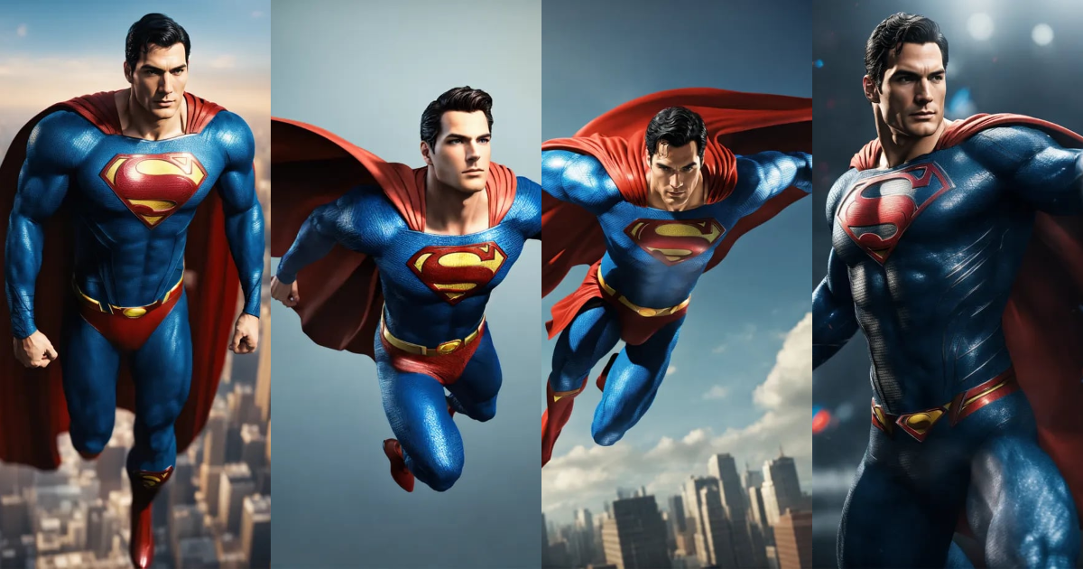Lexica - Illustrated, full-body, high-detailed, superman flying, front ...