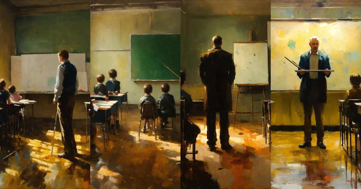 Lexica - The teacher is standing with rods in front of the class, the ...