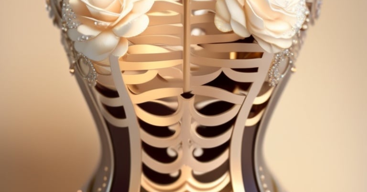 Lexica - 1950;s female skeleton bones empty corset encrusted with ...