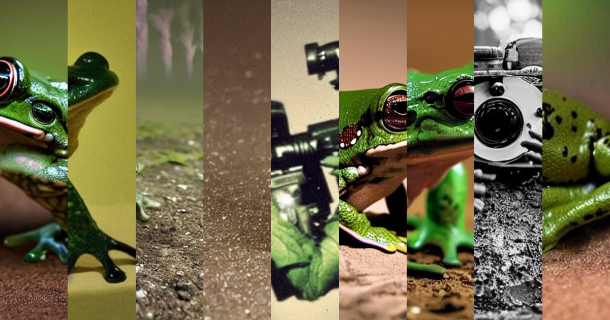 Lexica - Surreal photography of a rare military frog equipped with ...