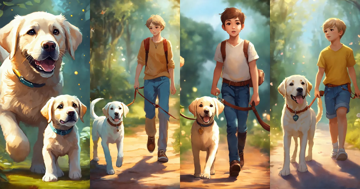 Lexica - CUTE AND ADORABLE CARTOON PLAYFUL LABRADOR RETRIEVER PUPPY ...