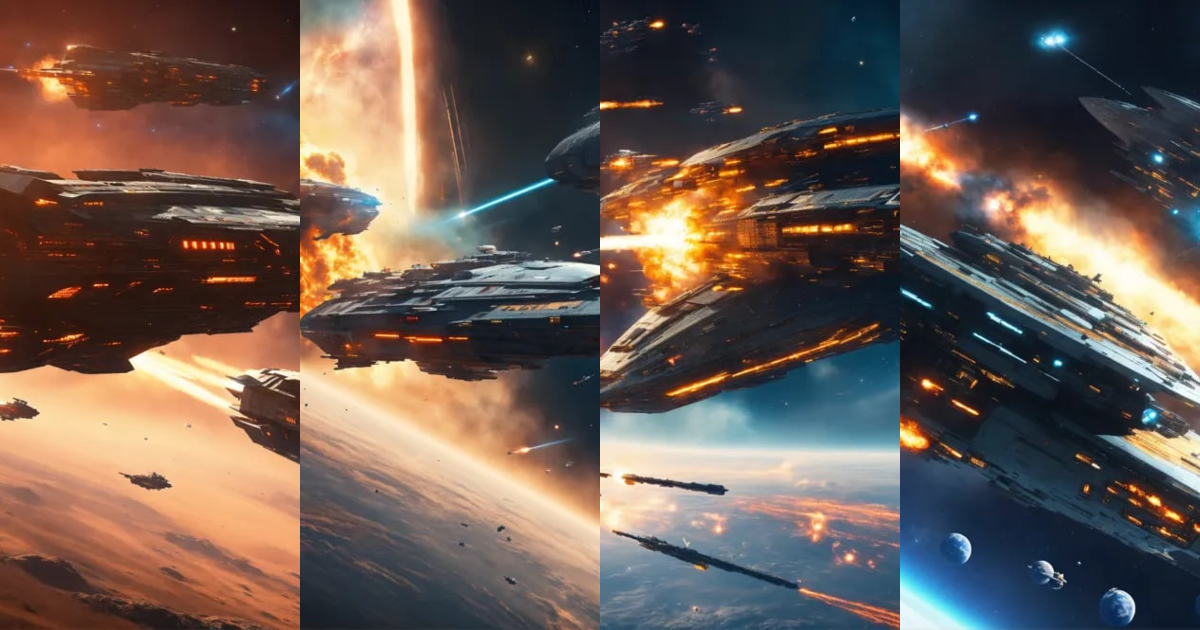 Lexica - Epic gigantic futurisic war spaceships shooting at each other ...