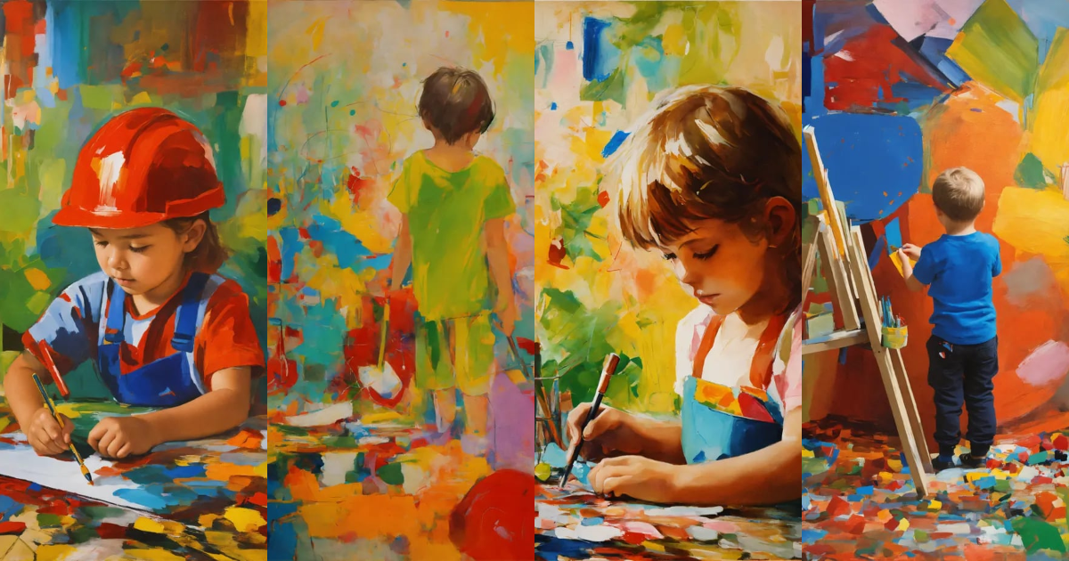 Lexica - Abstract art. Child at work.