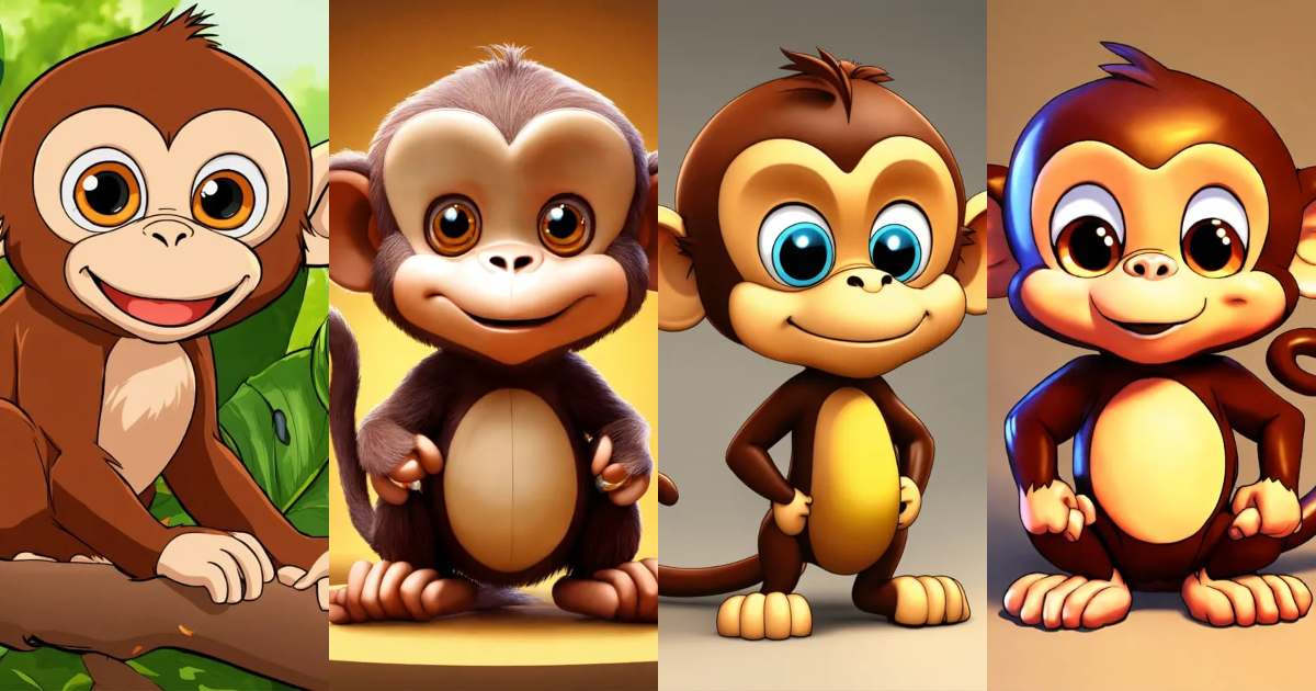 Lexica - Cartoon monkey animated