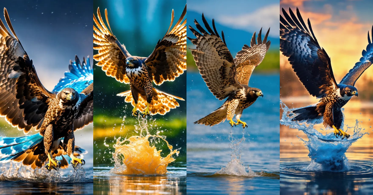 Lexica - Drop of water bounces above the water surface, transforming ...