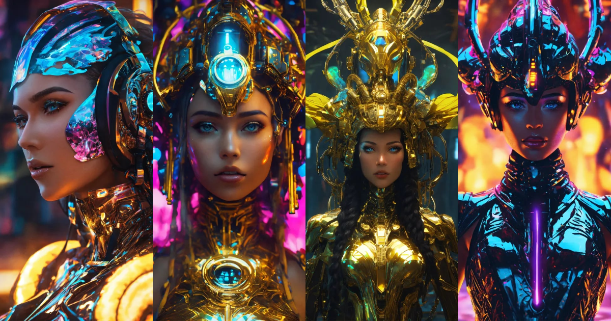 Lexica - Realtime photo in hd of a Futuristic cyber queen with real ...