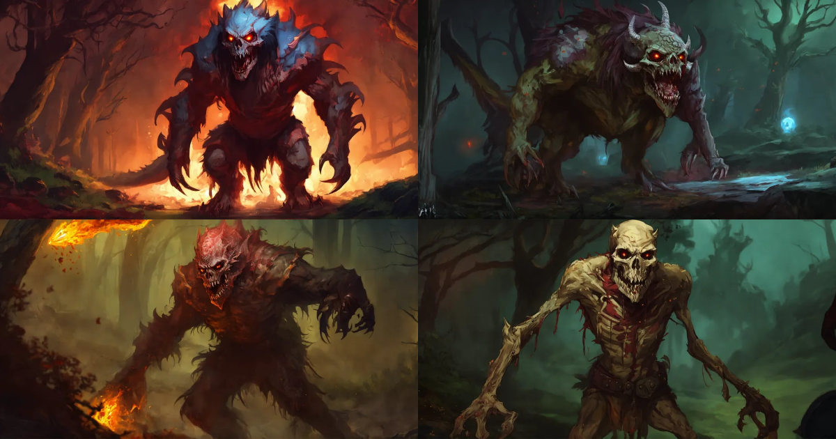 Lexica - Boneclaw undead monster, 5e dnd, digital art