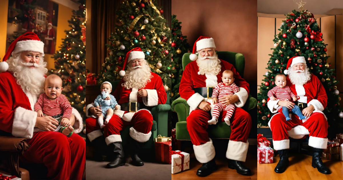 Lexica - A ultra realistic human Santa sitting in front of christmas ...
